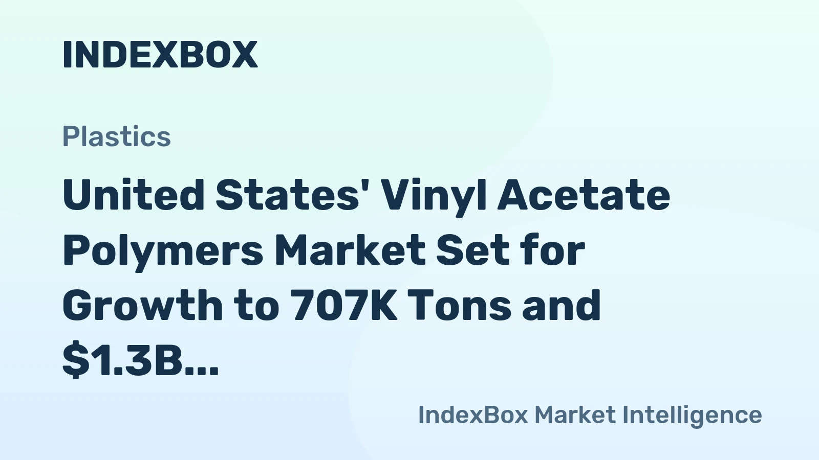 United States' Vinyl Acetate Polymers Market Set for Growth to 707K Tons and $1.3B