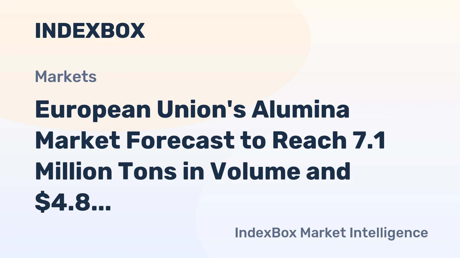 European Union's Alumina Market Forecast to Reach 7.1 Million Tons in Volume and $4.8 Billion in Value by 2035