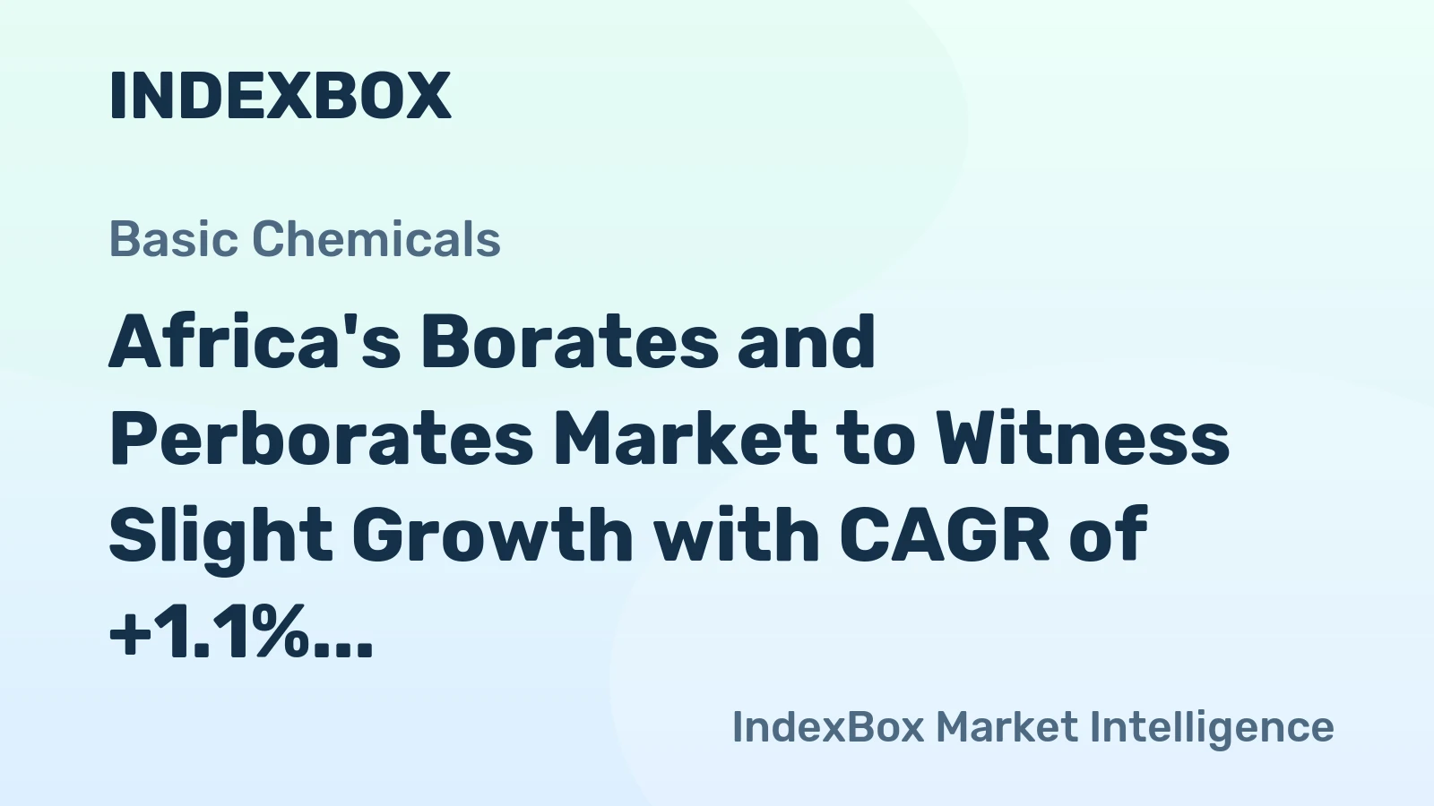Africa's Borates and Perborates Market to Witness Slight Growth with CAGR of +1.1%