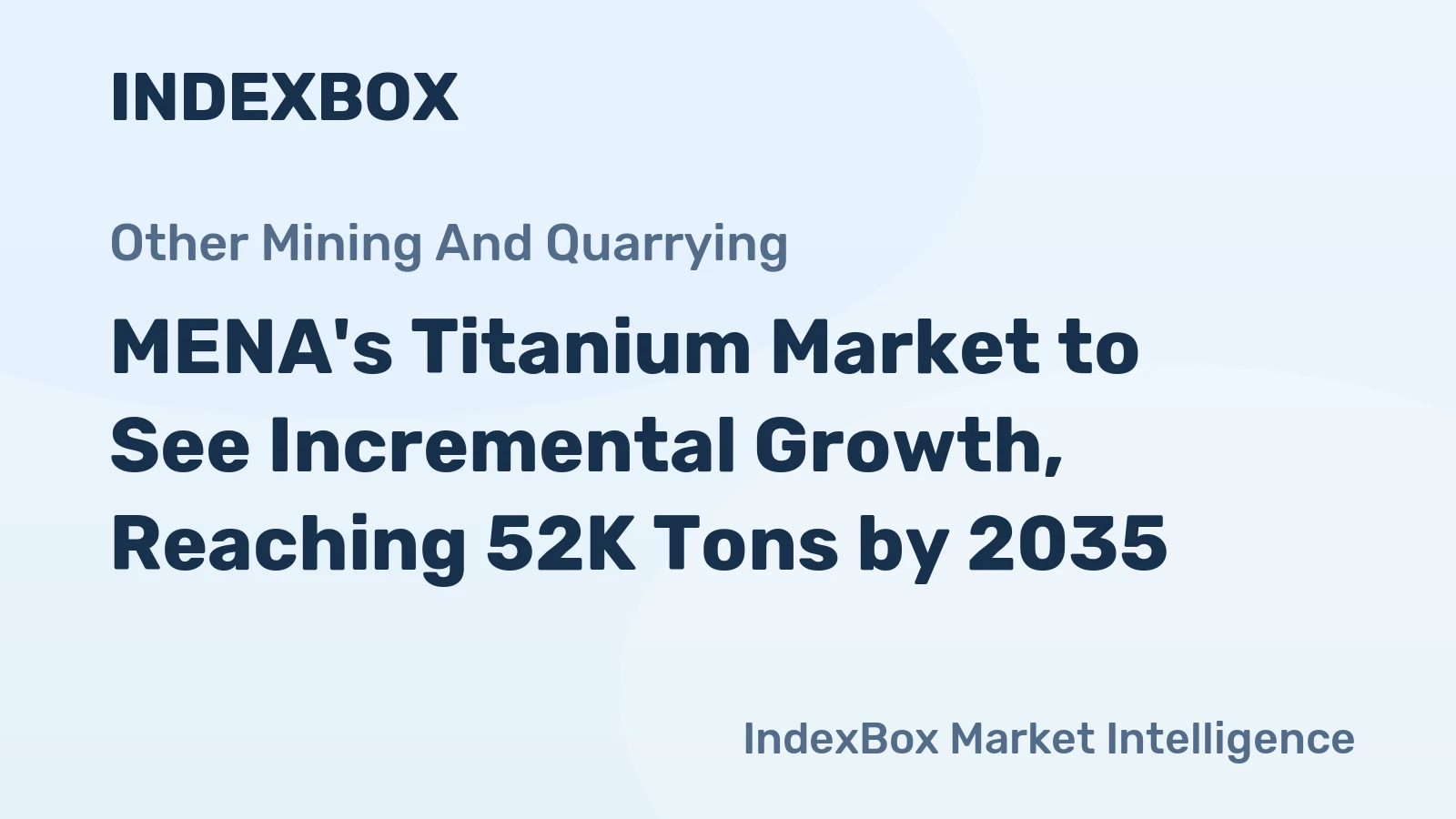 MENA's Titanium Market to See Incremental Growth, Reaching 52K Tons by 2035