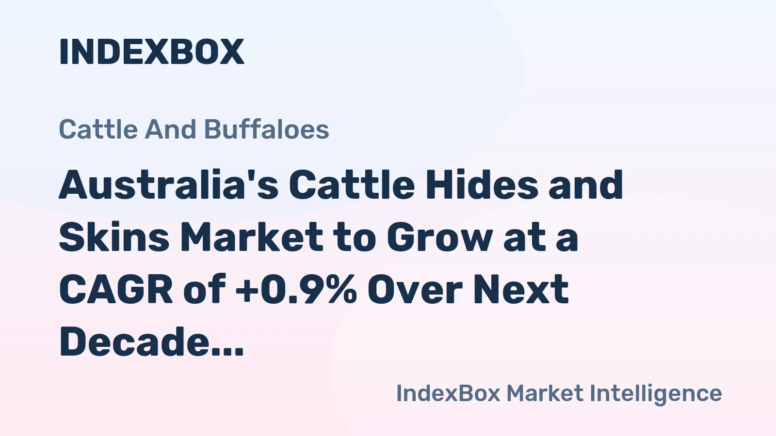 Australia's Cattle Hides and Skins Market to Grow at a CAGR of +0.9% Over Next Decade