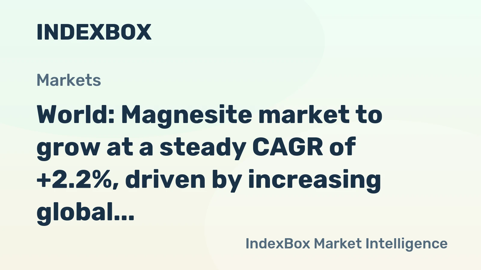 World: Magnesite market to grow at a steady CAGR of +2.2%, driven by increasing global demand and projected to reach 38M tons by 2035.