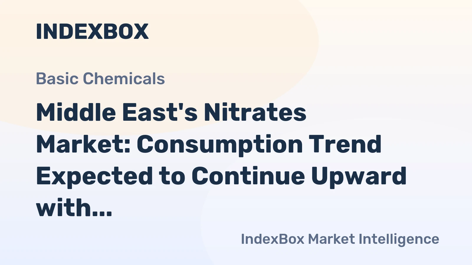 Middle East's Nitrates Market: Consumption Trend Expected to Continue Upward with Forecasted Market Volume of 121K Tons and Market Value of $111M by 2035