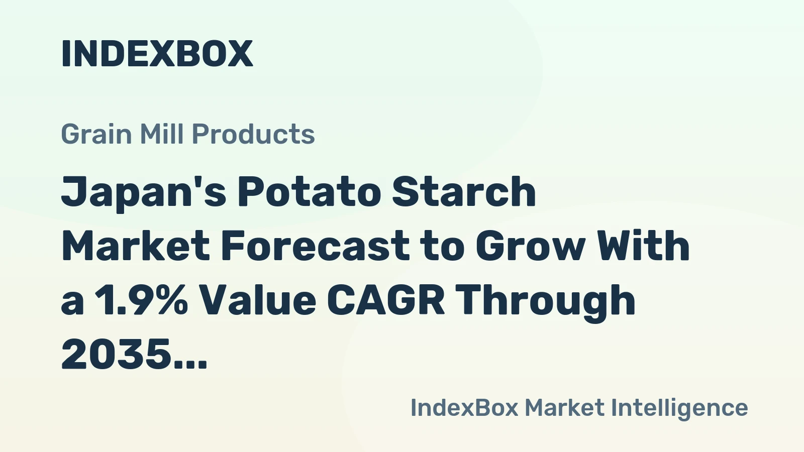 Japan's Potato Starch Market Forecast to Grow With a 1.9% Value CAGR Through 2035