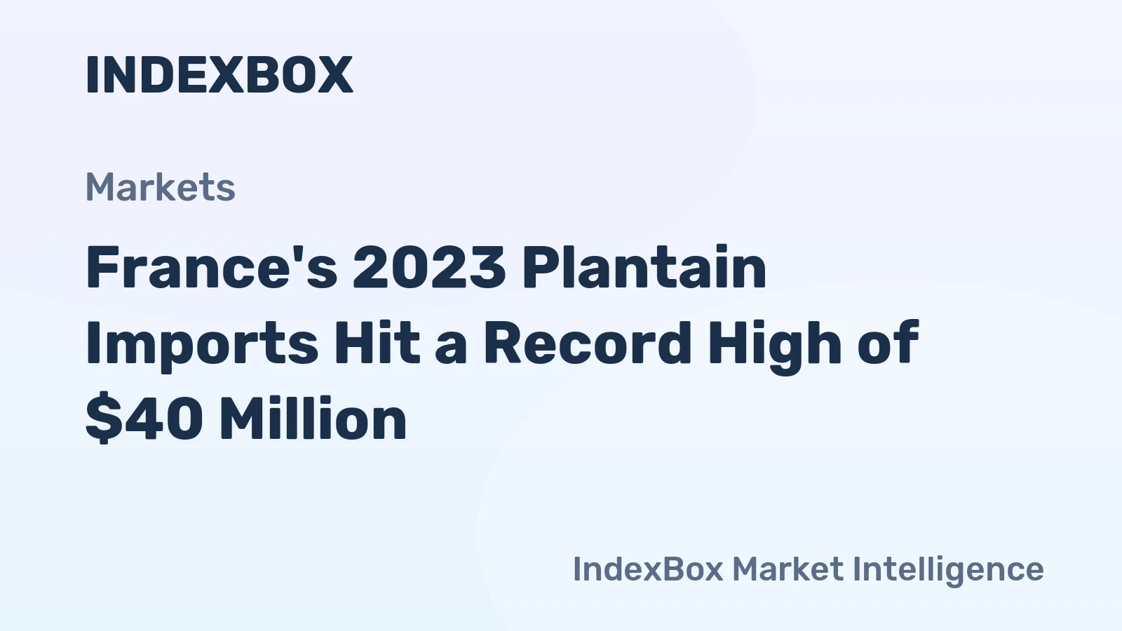 France's 2023 Plantain Imports Hit a Record High of $40 Million