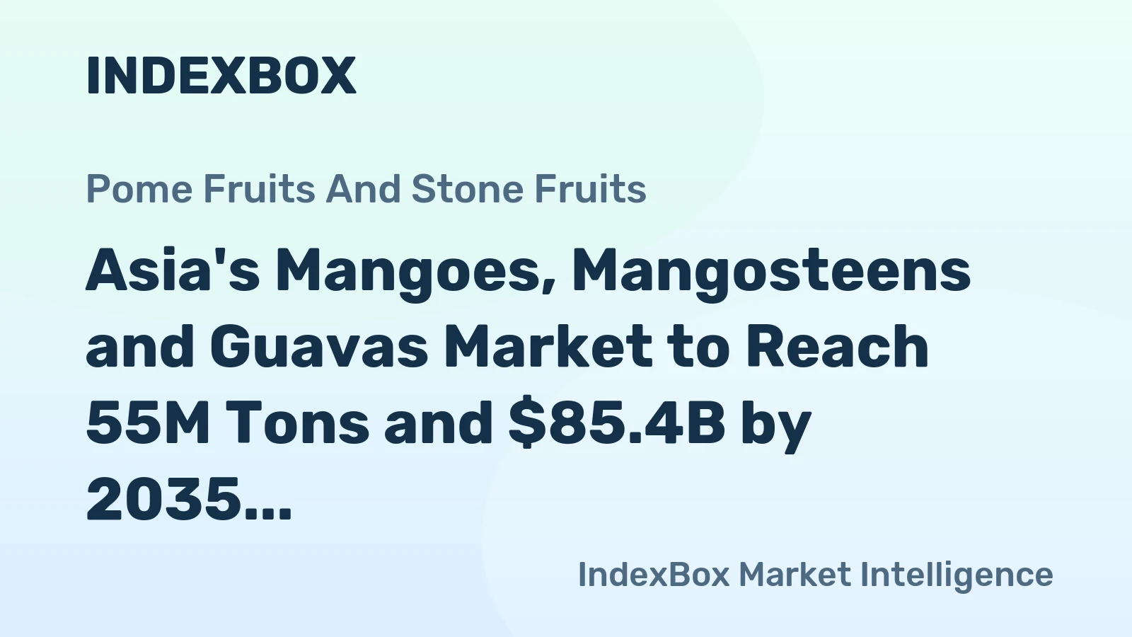 Asia's Mangoes, Mangosteens and Guavas Market to Reach 55M Tons and $85.4B by 2035