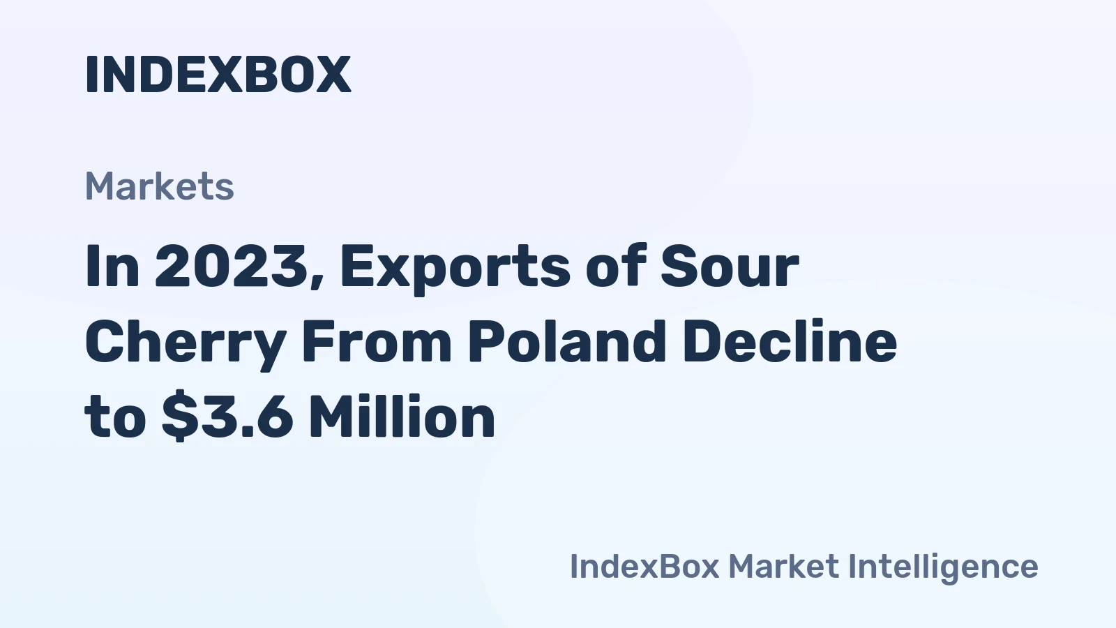 In 2023, Exports of Sour Cherry From Poland Decline to $3.6 Million