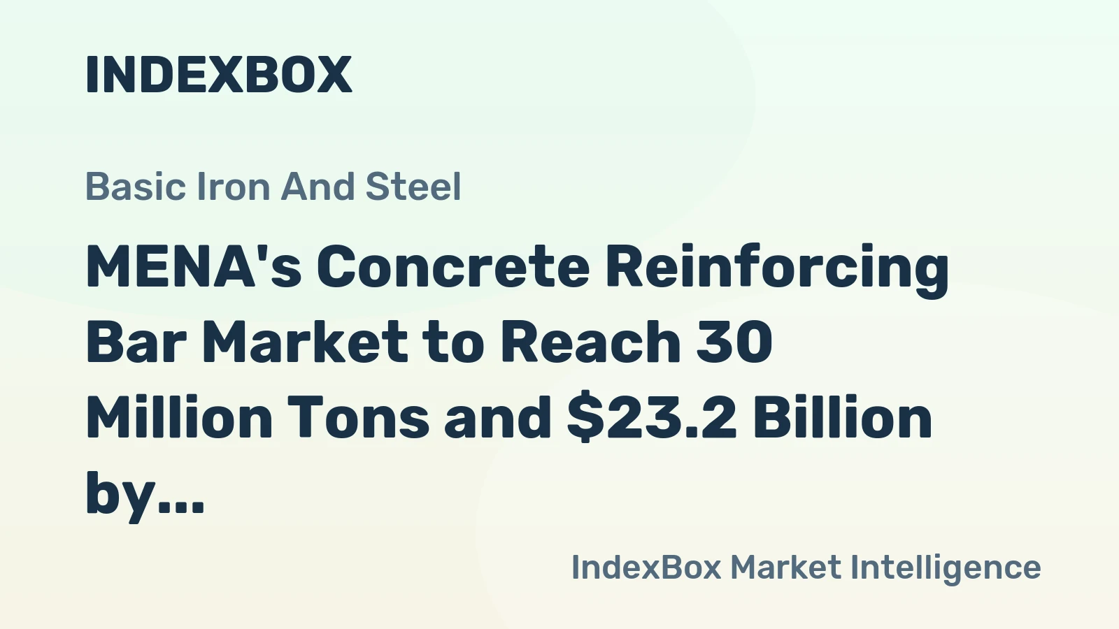 MENA's Concrete Reinforcing Bar Market to Reach 30 Million Tons and $23.2 Billion by 2035