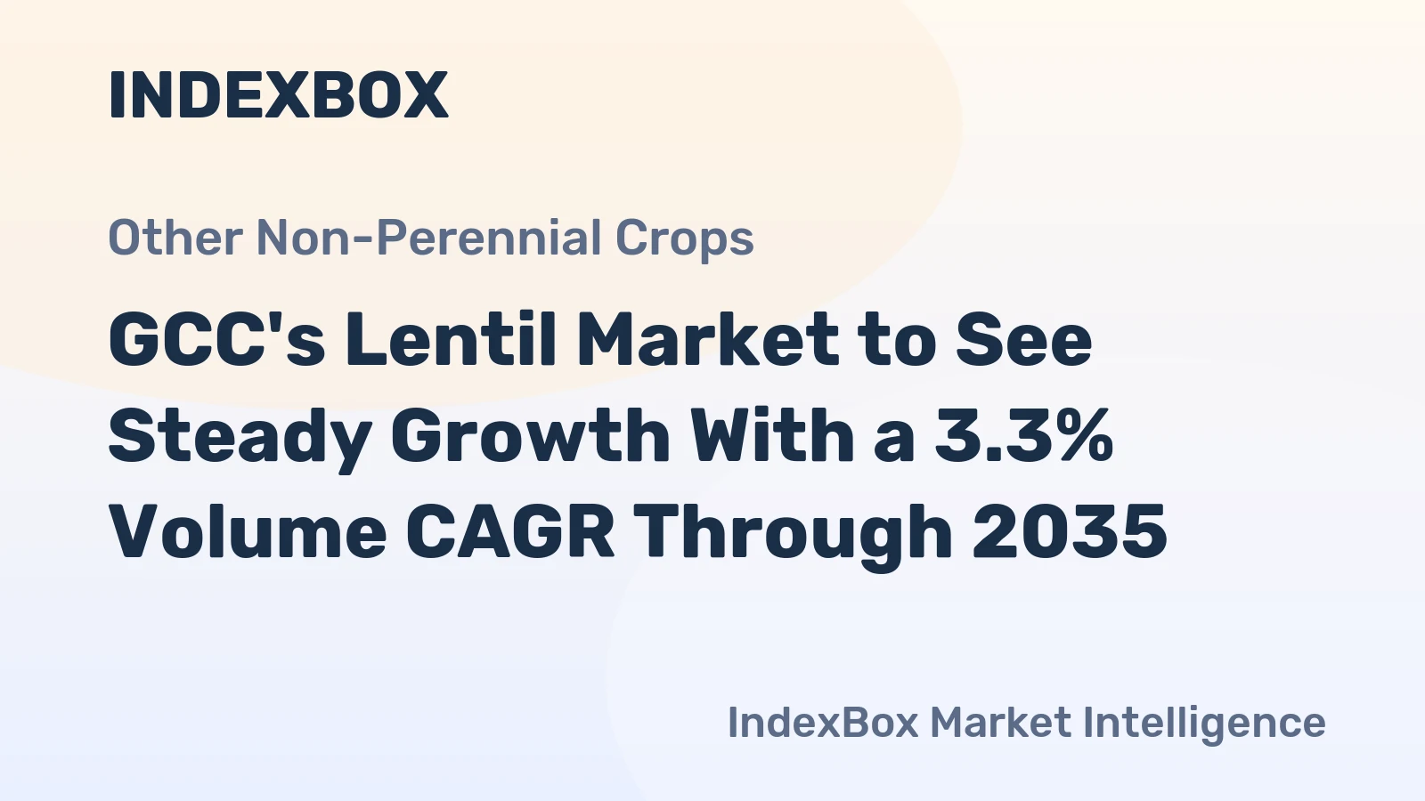 GCC's Lentil Market to See Steady Growth With a 3.3% Volume CAGR Through 2035
