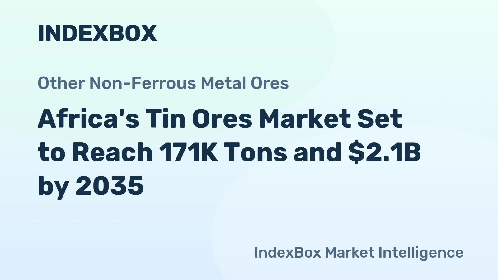 Africa's Tin Ores Market Set to Reach 171K Tons and $2.1B by 2035