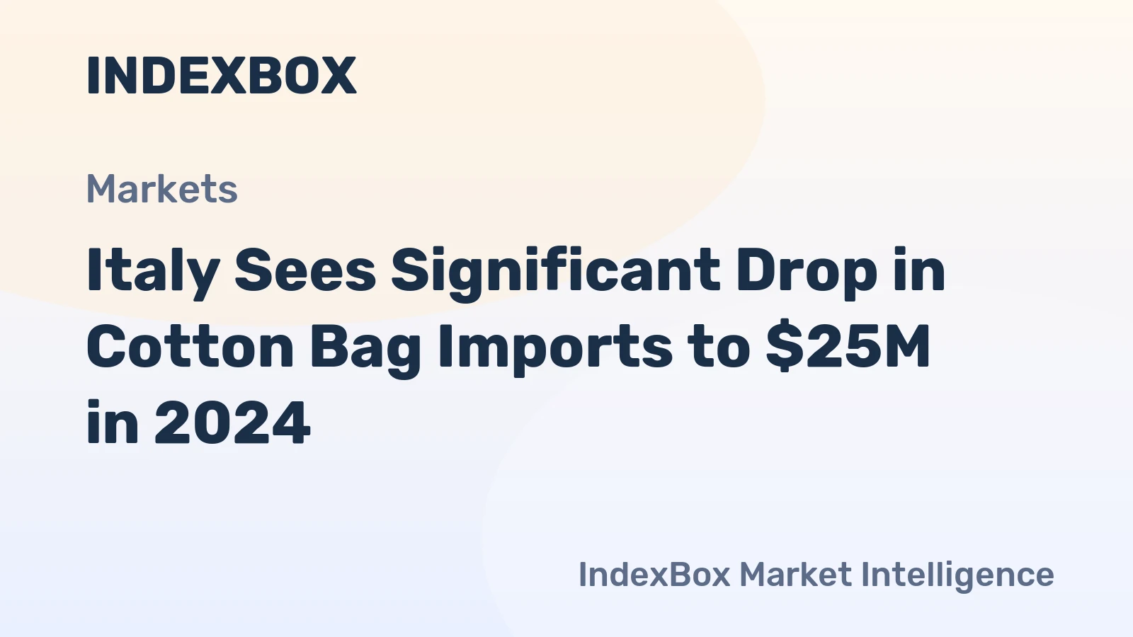 Italy Sees Significant Drop in Cotton Bag Imports to $25M in 2024
