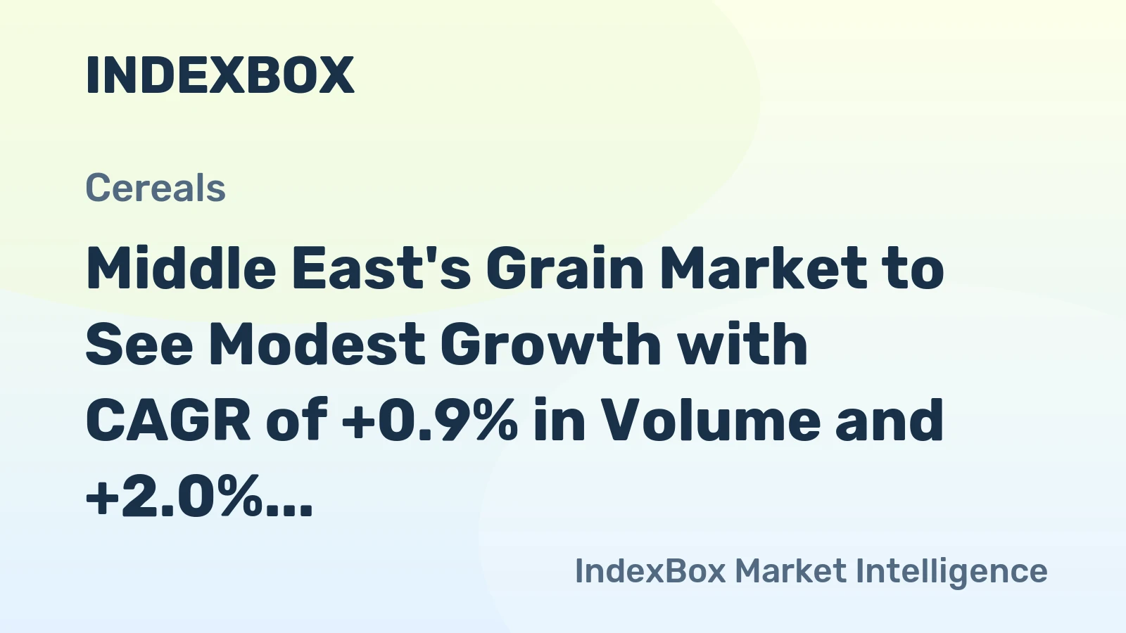 Middle East's Grain Market to See Modest Growth with CAGR of +0.9% in Volume and +2.0% in Value by 2035