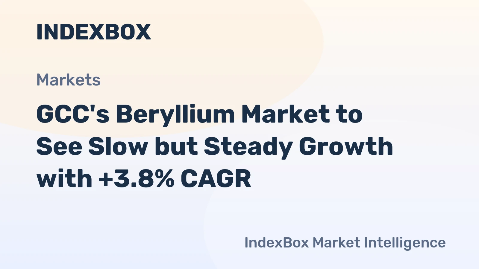 GCC's Beryllium Market to See Slow but Steady Growth with +3.8% CAGR