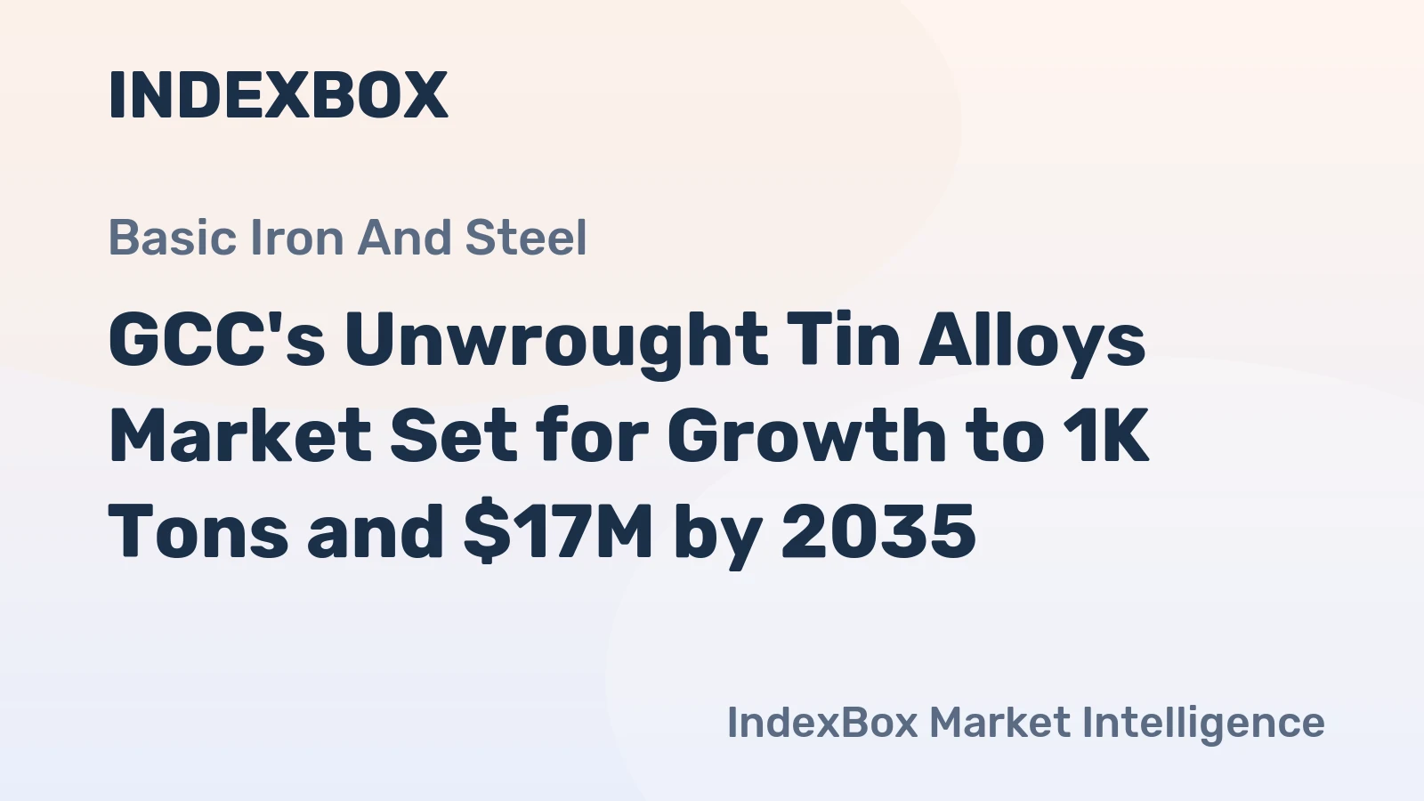 GCC's Unwrought Tin Alloys Market Set for Growth to 1K Tons and $17M by 2035