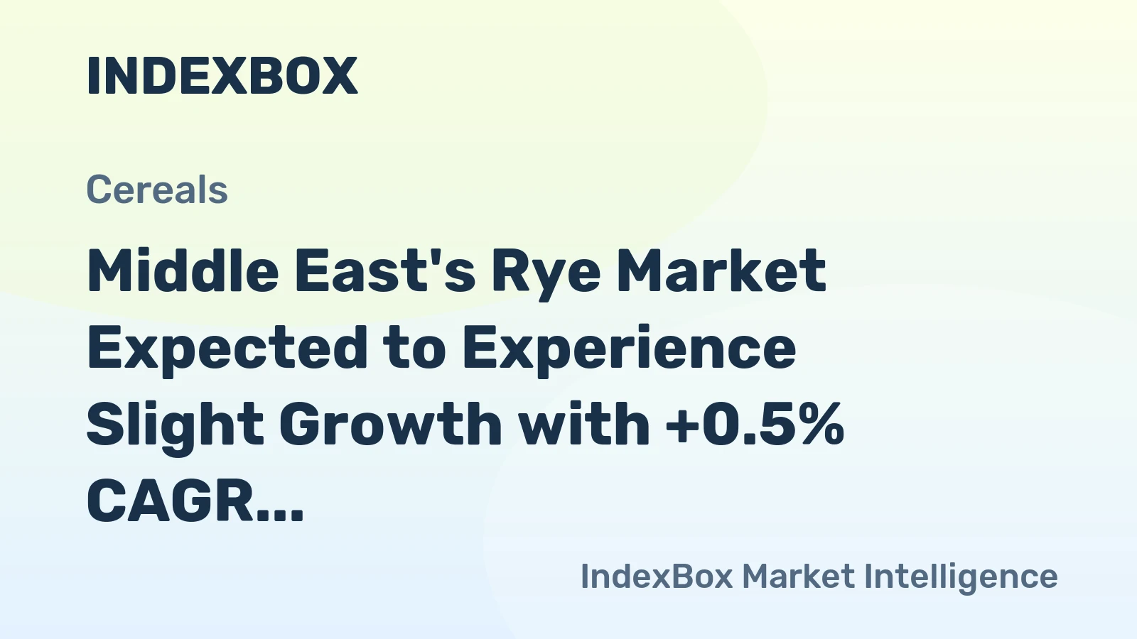 Middle East's Rye Market Expected to Experience Slight Growth with +0.5% CAGR