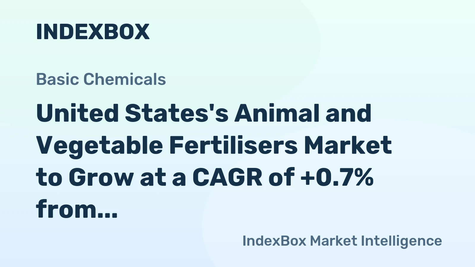United States's Animal and Vegetable Fertilisers Market to Grow at a CAGR of +0.7% from 2024 to 2035
