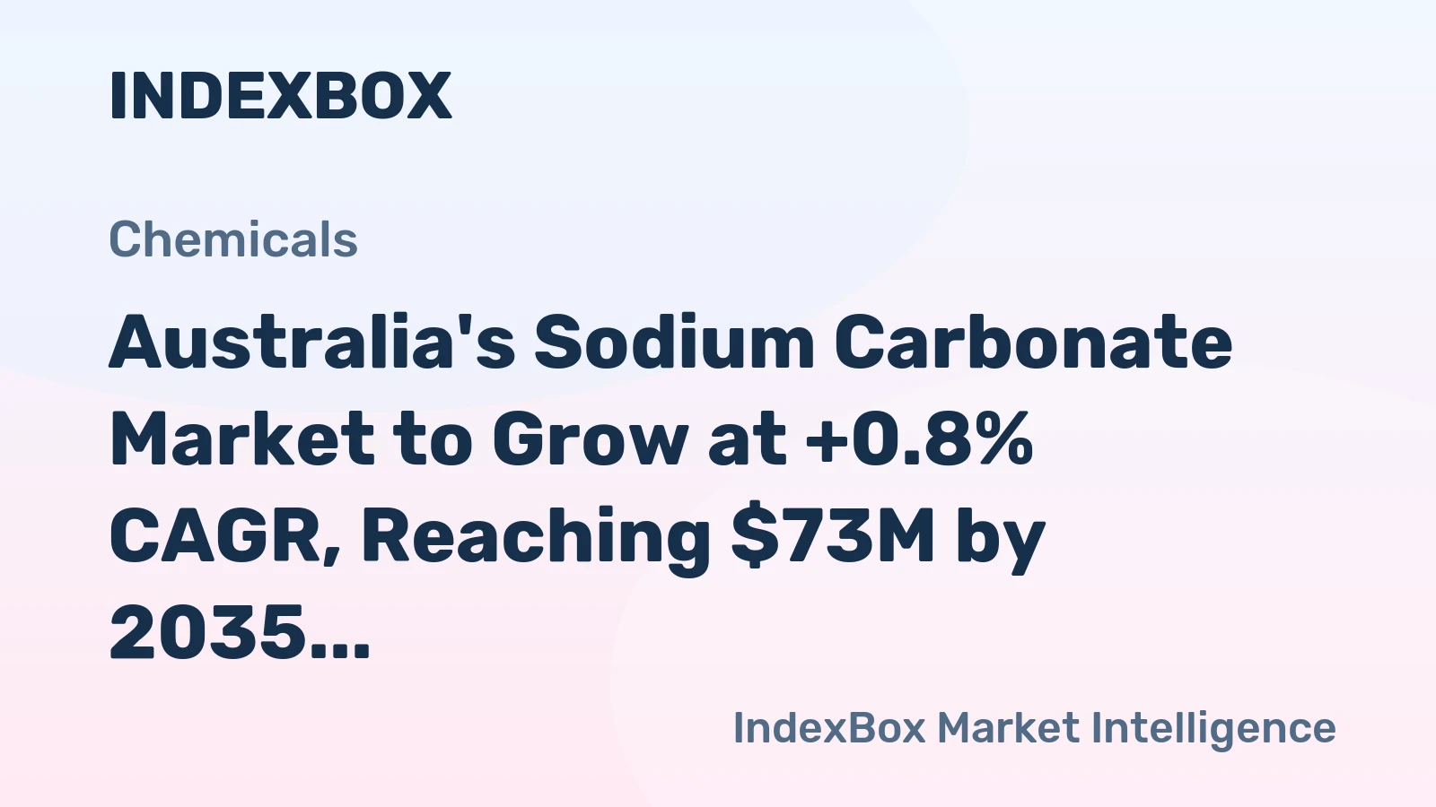 Australia's Sodium Carbonate Market to Grow at +0.8% CAGR, Reaching $73M by 2035