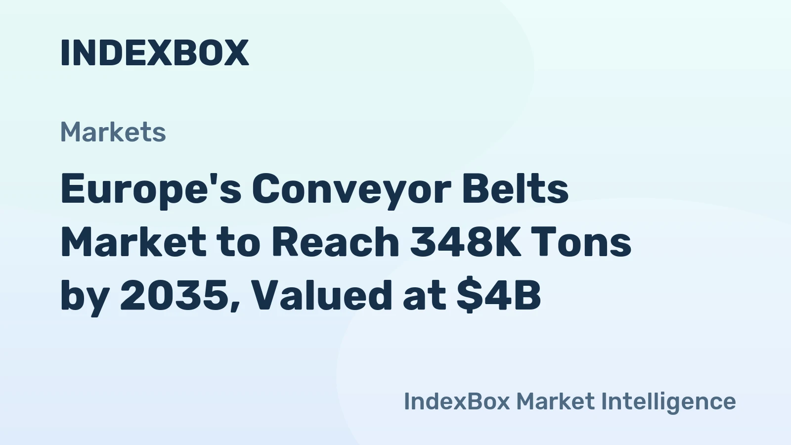 Europe's Conveyor Belts Market to Reach 348K Tons by 2035, Valued at $4B