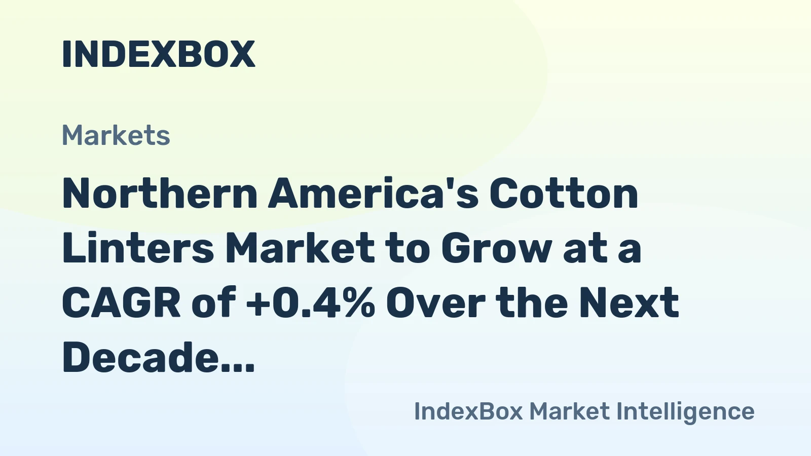 Northern America's Cotton Linters Market to Grow at a CAGR of +0.4% Over the Next Decade