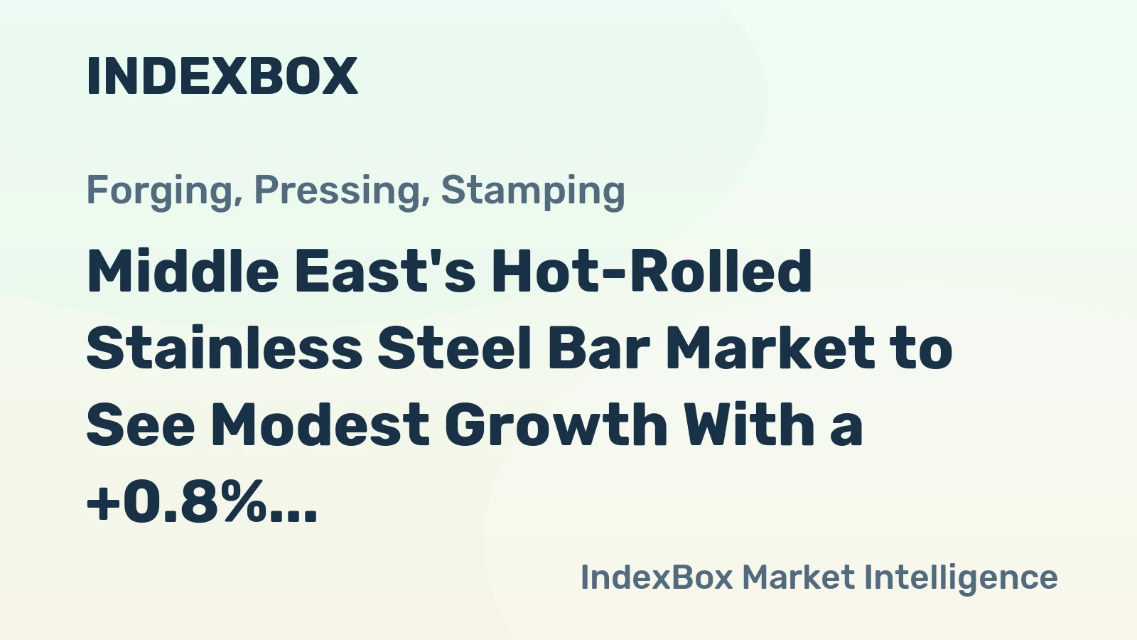 Middle East's Hot-Rolled Stainless Steel Bar Market to See Modest Growth With a +0.8% Volume CAGR