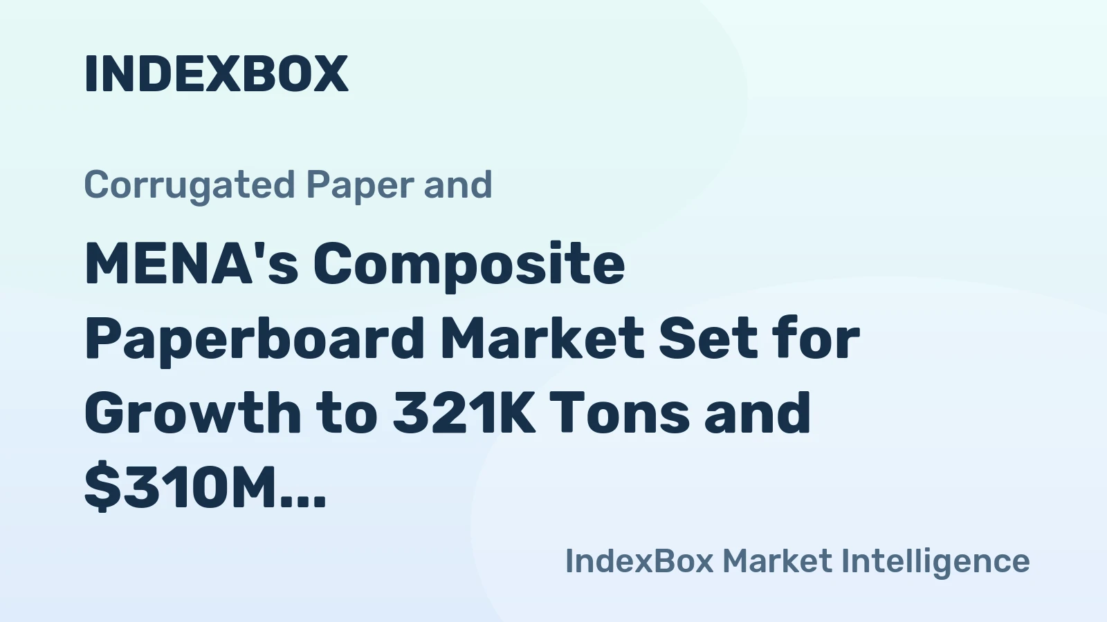 MENA's Composite Paperboard Market Set for Growth to 321K Tons and $310M