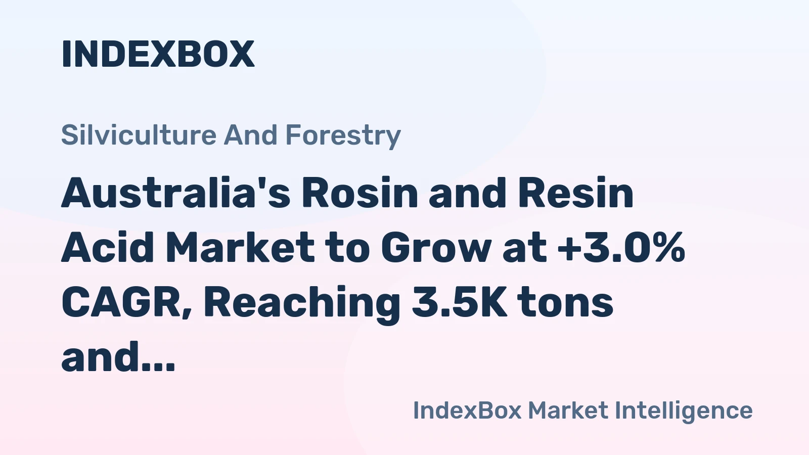 Australia's Rosin and Resin Acid Market to Grow at +3.0% CAGR, Reaching 3.5K tons and $7.2M by 2035