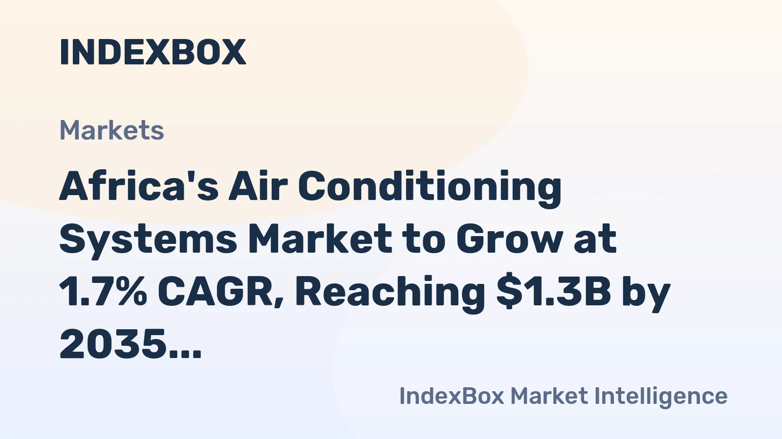 Africa's Air Conditioning Systems Market to Grow at 1.7% CAGR, Reaching $1.3B by 2035