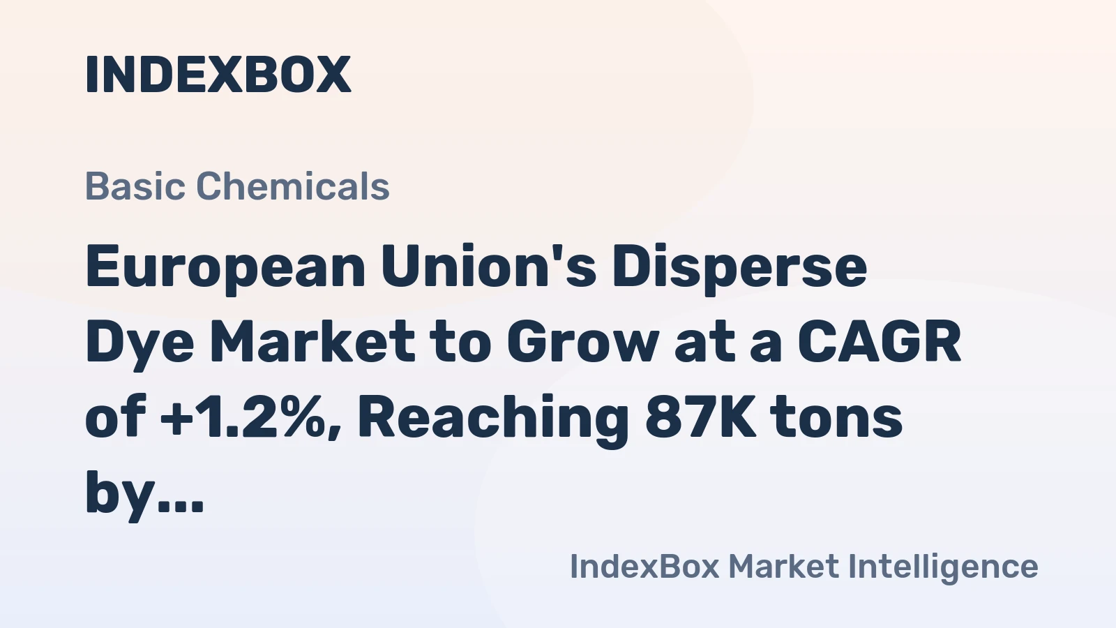 European Union's Disperse Dye Market to Grow at a CAGR of +1.2%, Reaching 87K tons by 2035