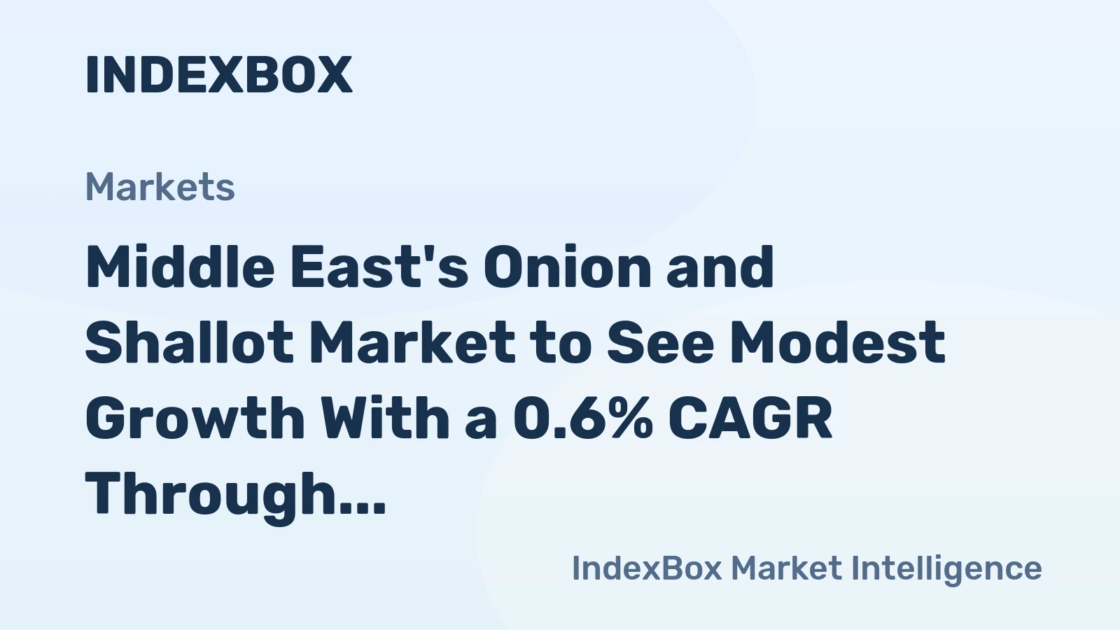 Middle East's Onion and Shallot Market to See Modest Growth With a 0.6% CAGR Through 2035