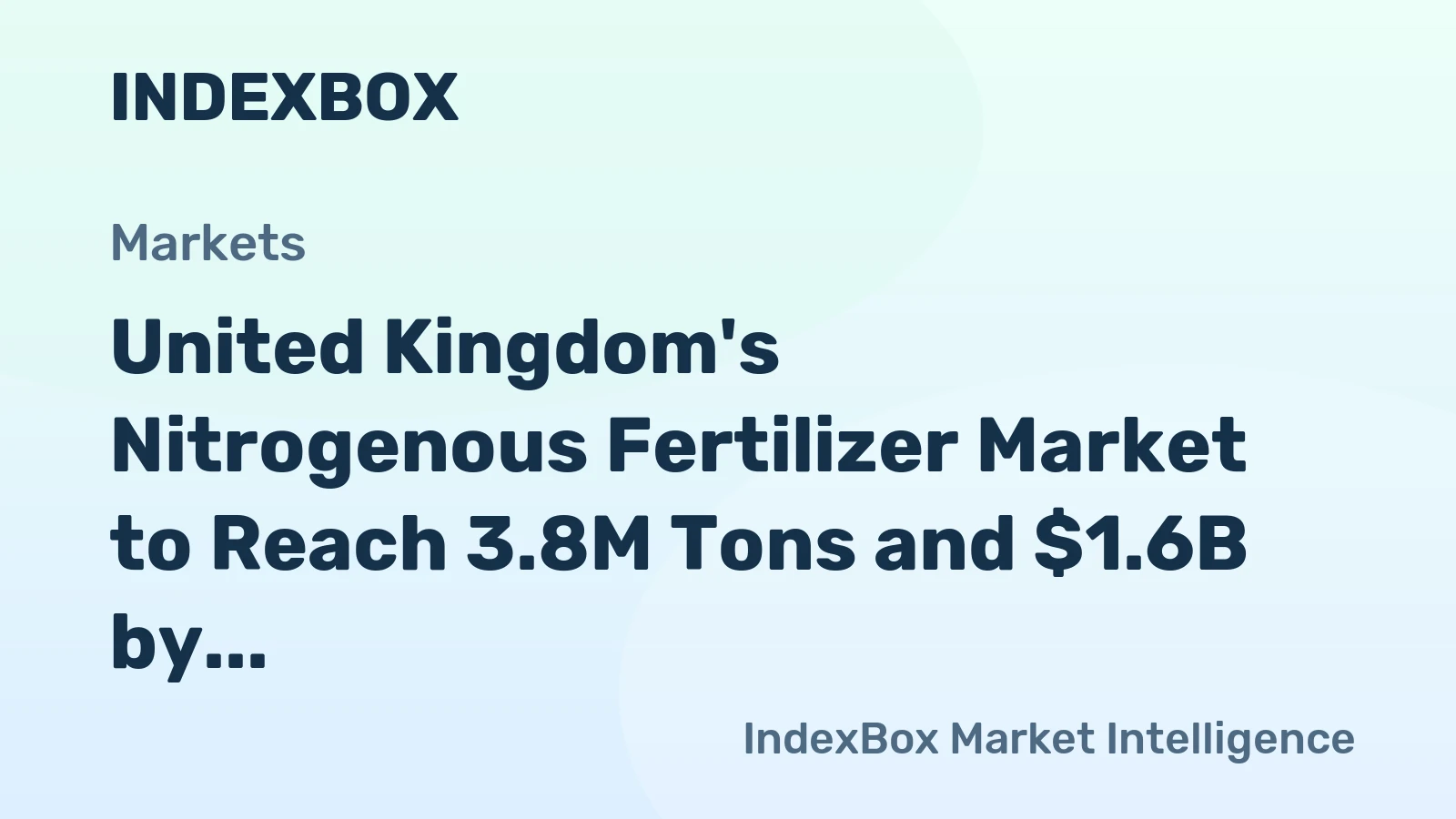 United Kingdom's Nitrogenous Fertilizer Market to Reach 3.8M Tons and $1.6B by 2035