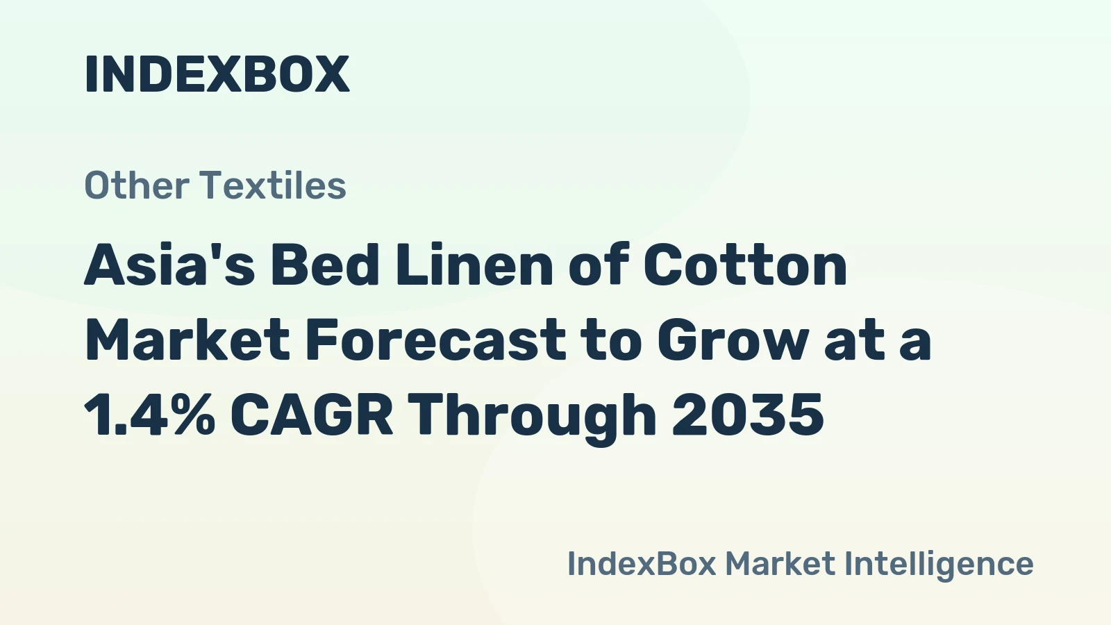 Asia's Bed Linen of Cotton Market Forecast to Grow at a 1.4% CAGR Through 2035