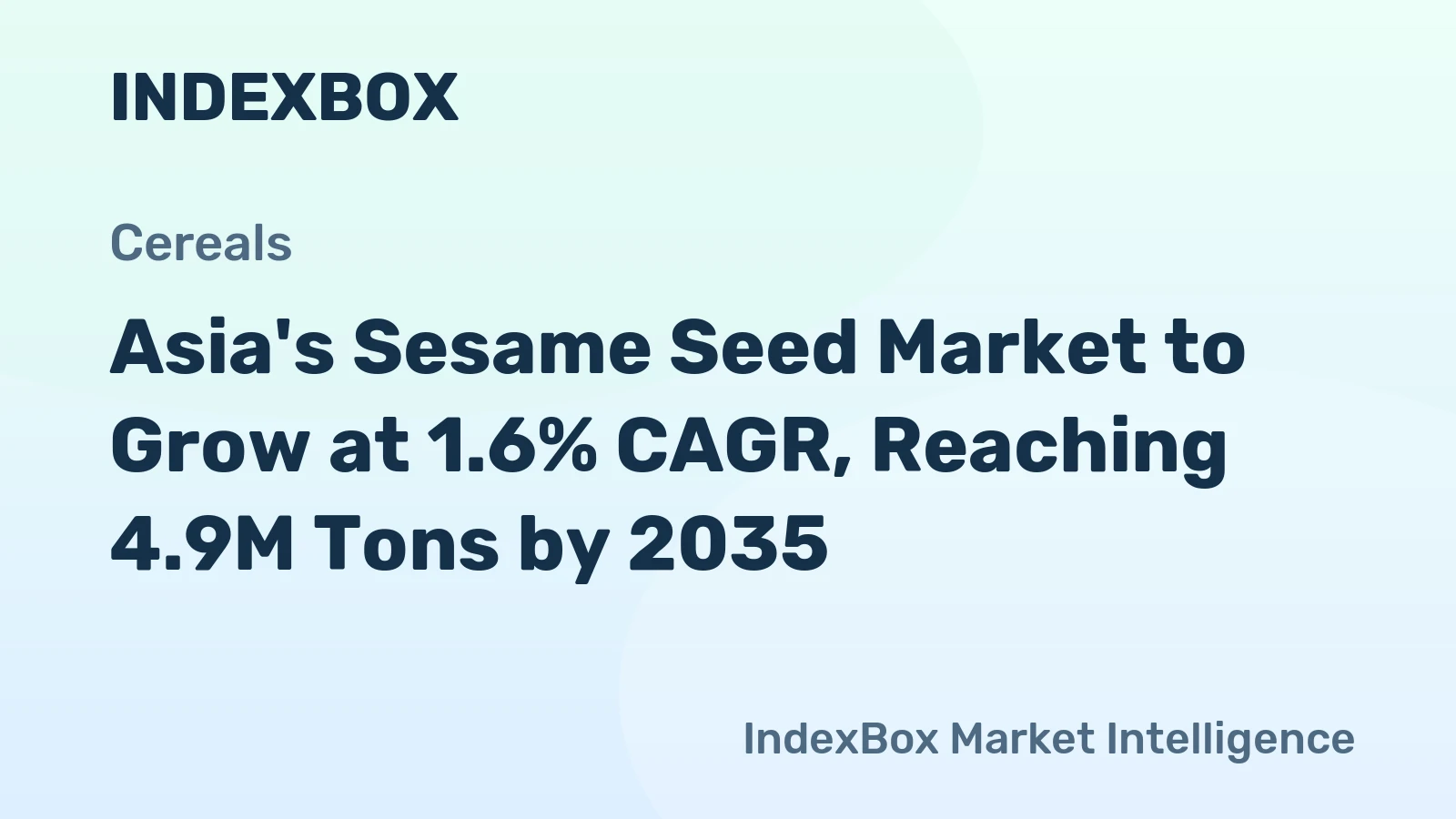 Asia's Sesame Seed Market to Grow at 1.6% CAGR, Reaching 4.9M Tons by 2035