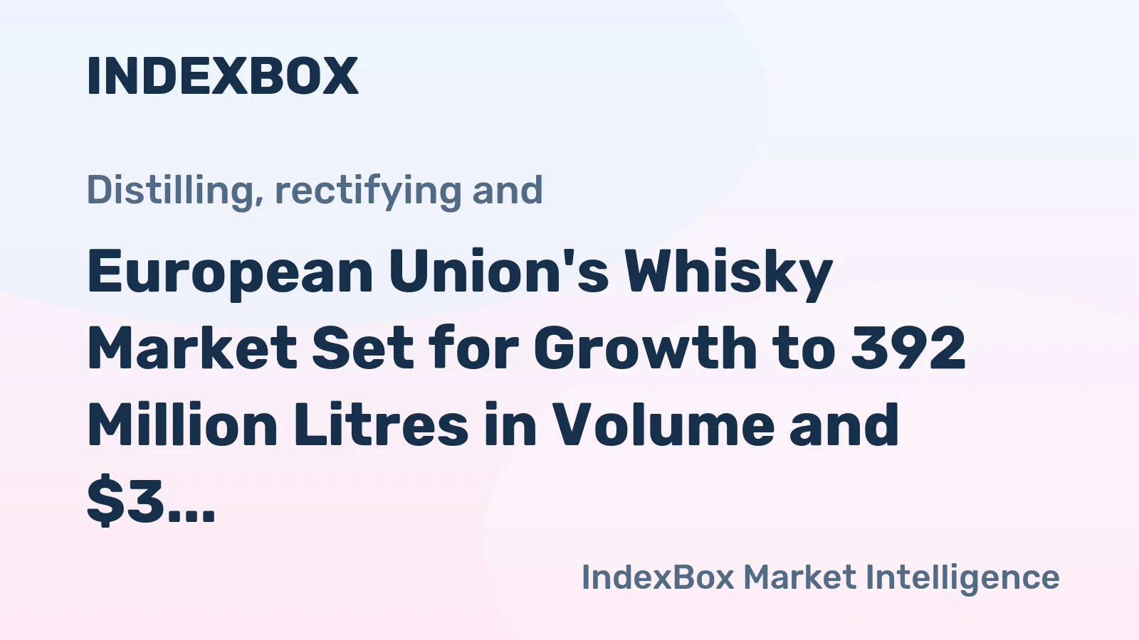 European Union's Whisky Market Set for Growth to 392 Million Litres in Volume and $3 Billion in Value