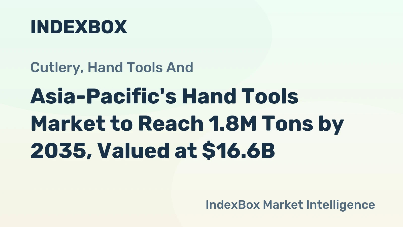 Asia-Pacific's Hand Tools Market to Reach 1.8M Tons by 2035, Valued at $16.6B