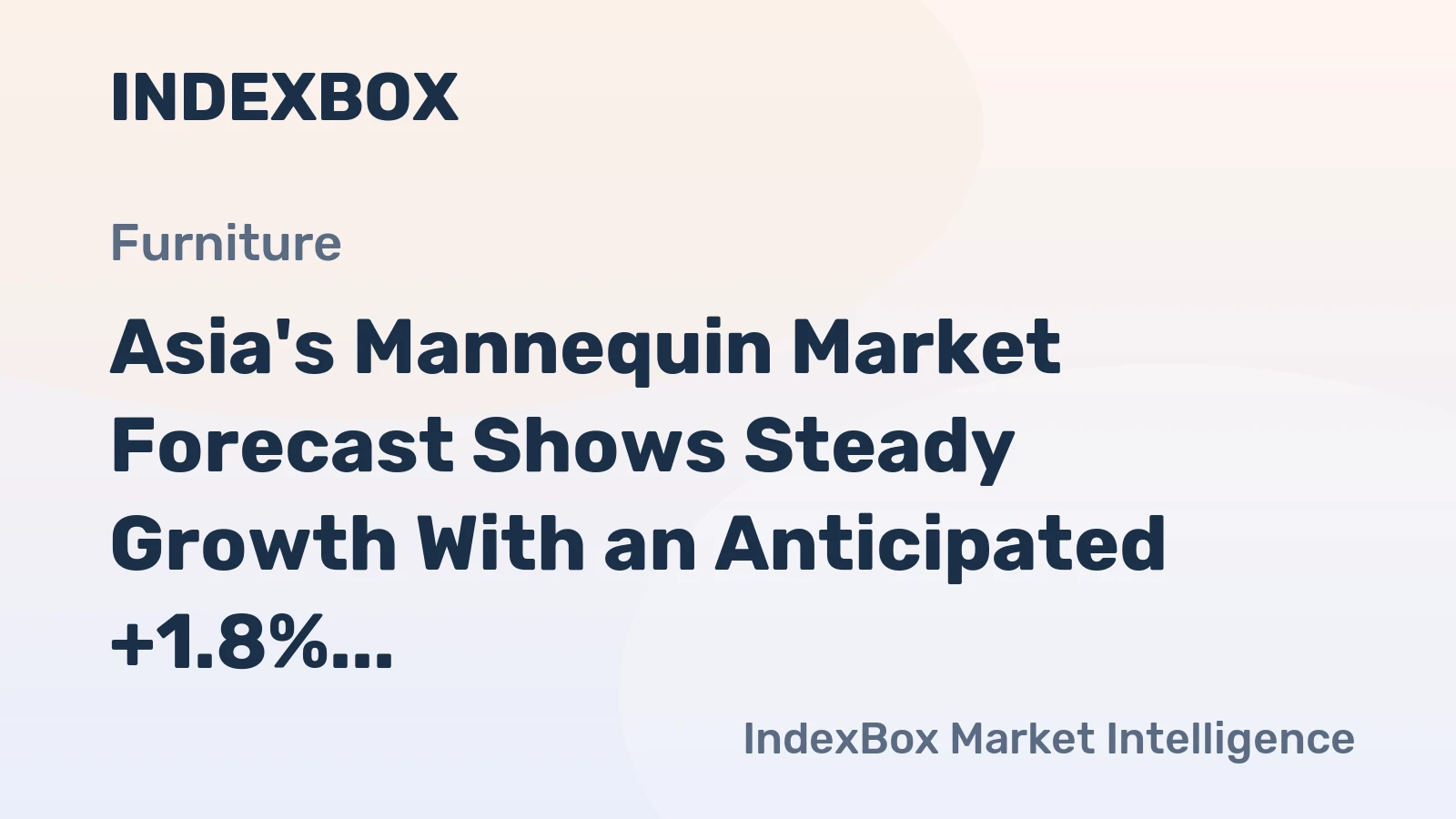 Asia's Mannequin Market Forecast Shows Steady Growth With an Anticipated +1.8% CAGR in Value