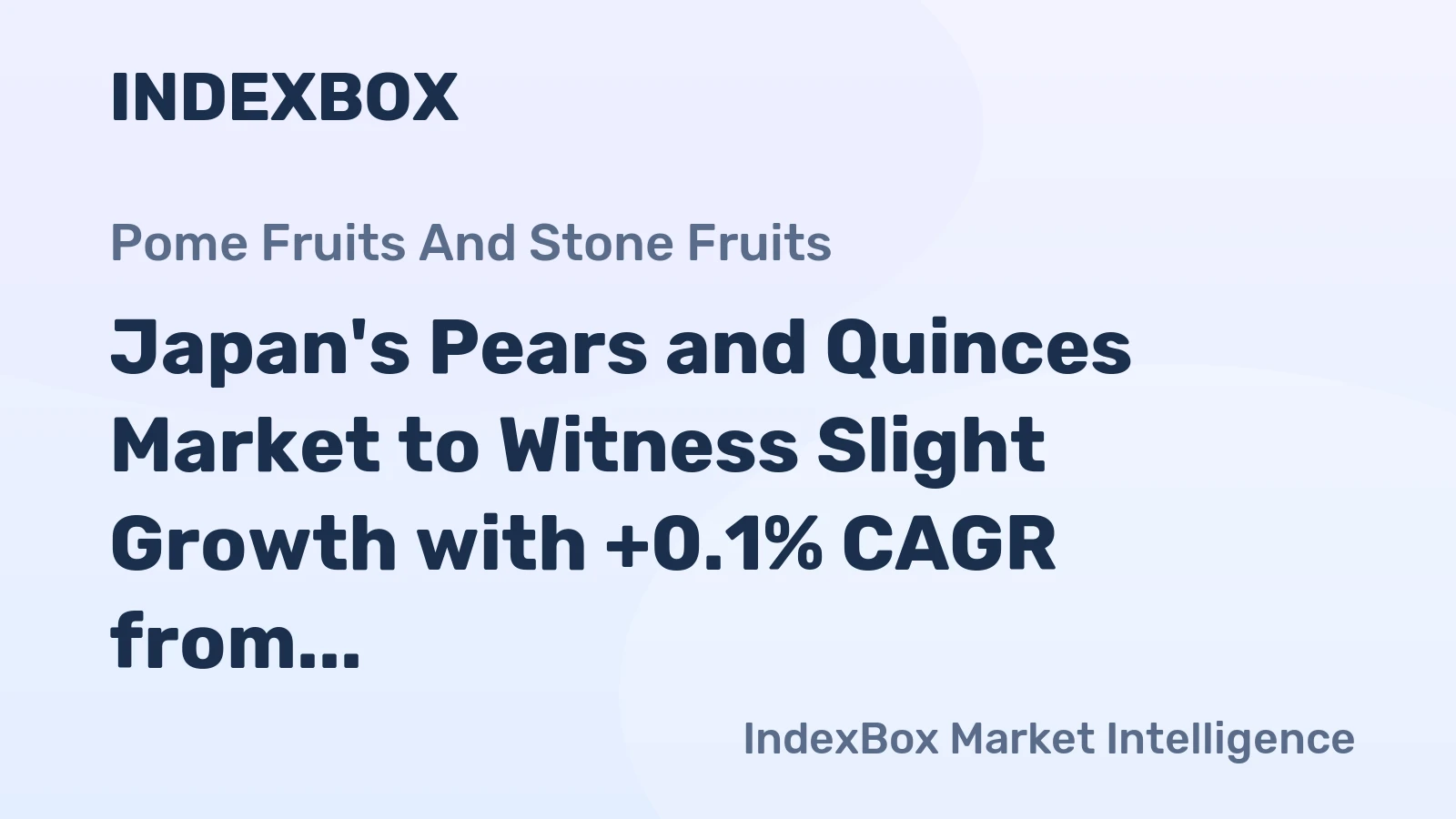 Japan's Pears and Quinces Market to Witness Slight Growth with +0.1% CAGR from 2024-2035