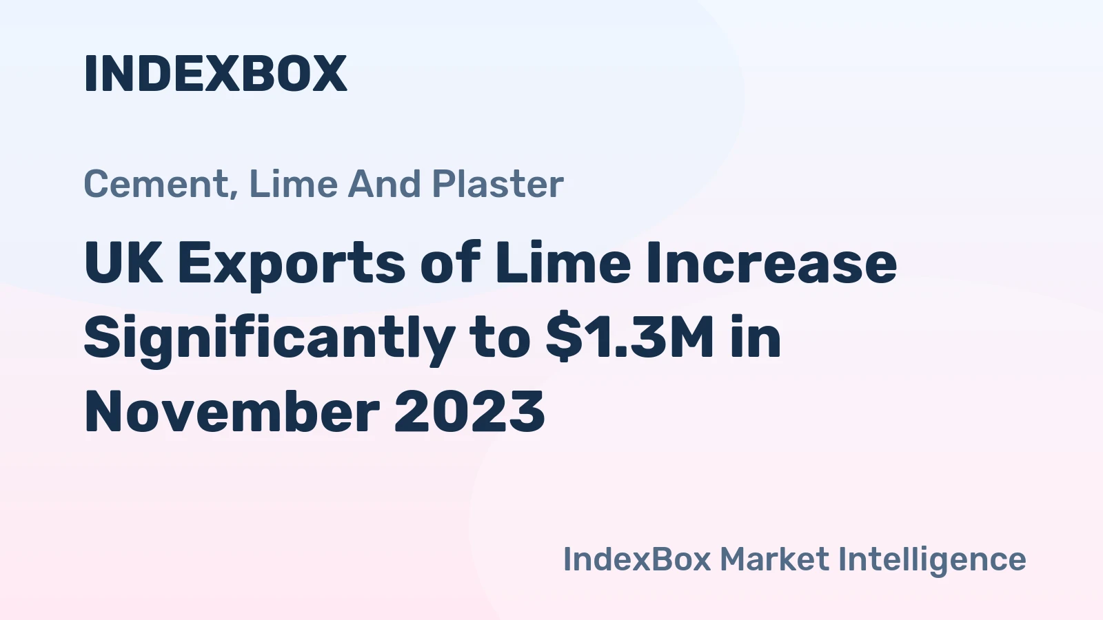UK Exports of Lime Increase Significantly to $1.3M in November 2023