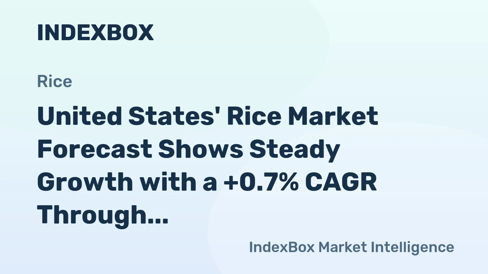 United States' Rice Market Forecast Shows Steady Growth with a +0.7% CAGR Through 2035