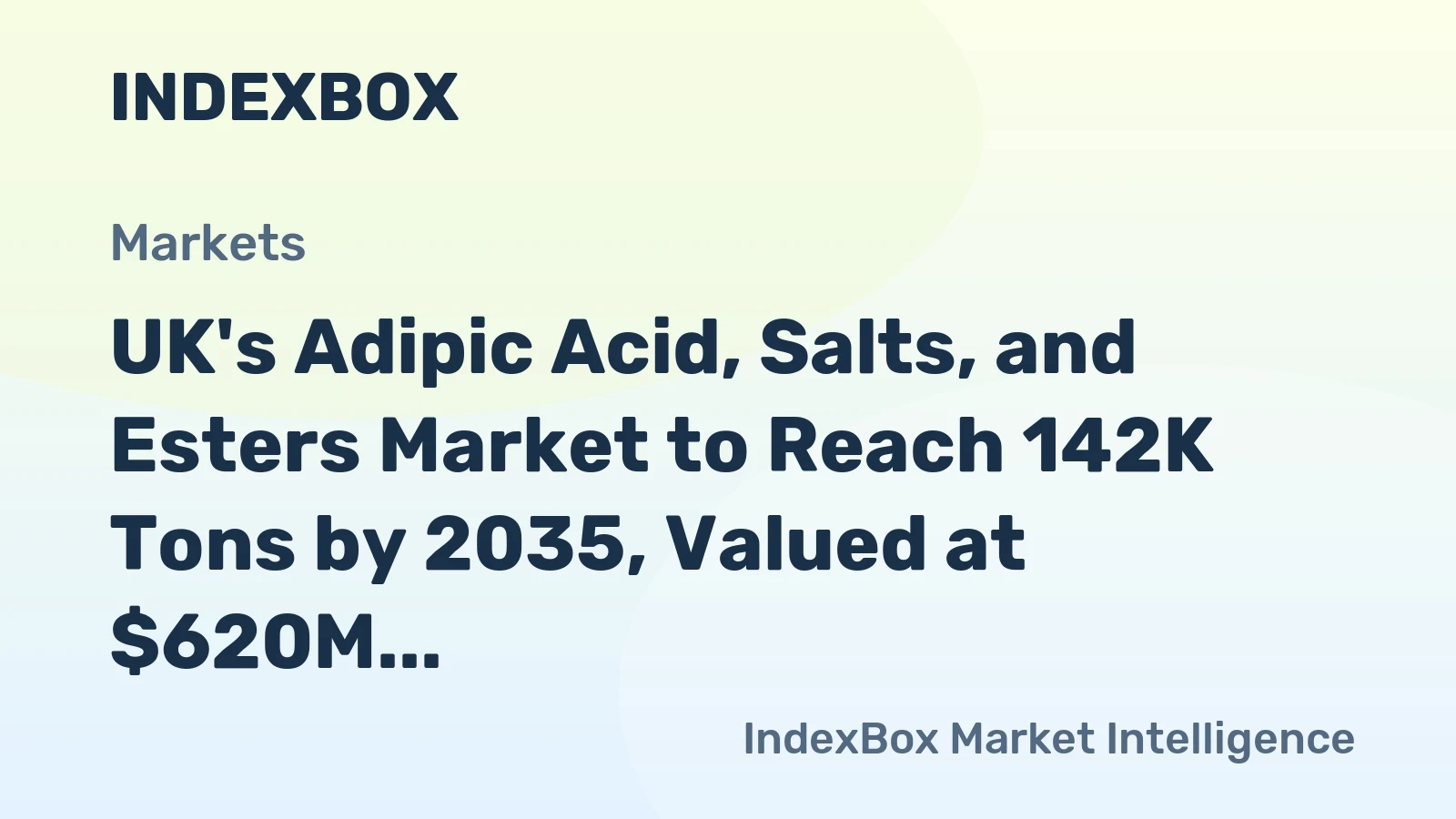 UK's Adipic Acid, Salts, and Esters Market to Reach 142K Tons by 2035, Valued at $620M