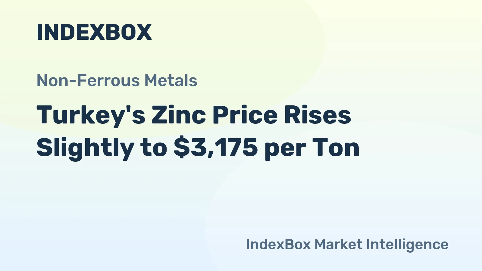 Turkey's Zinc Price Rises Slightly to $3,175 per Ton