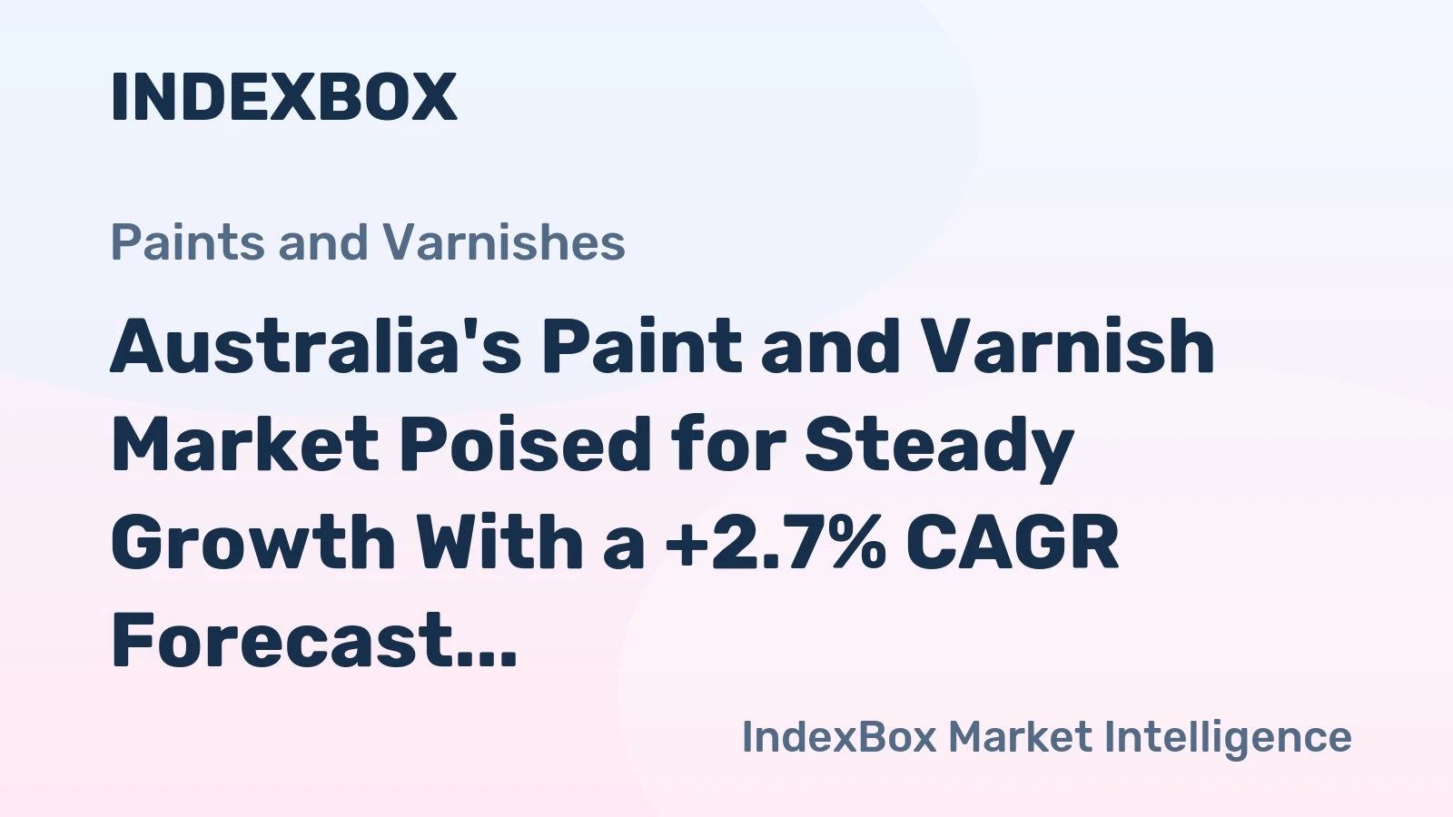 Australia's Paint and Varnish Market Poised for Steady Growth With a +2.7% CAGR Forecast