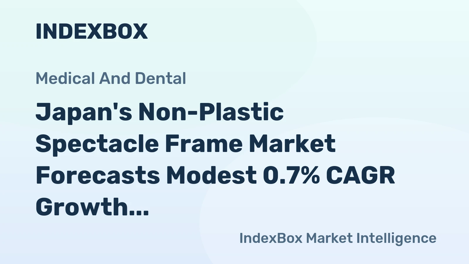 Japan's Non-Plastic Spectacle Frame Market Forecasts Modest 0.7% CAGR Growth Through 2035
