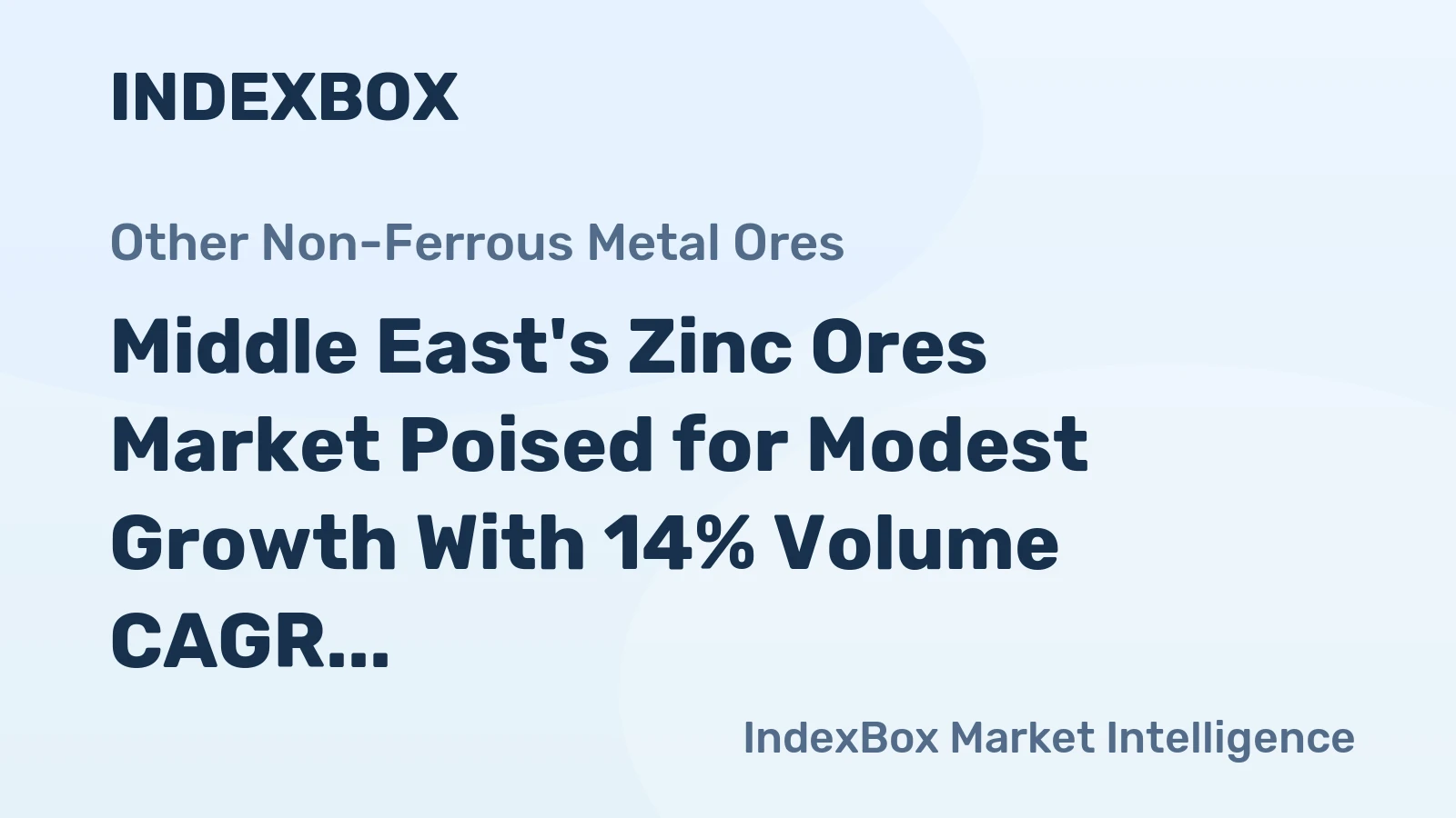 Middle East's Zinc Ores Market Poised for Modest Growth With 14% Volume CAGR Through 2035