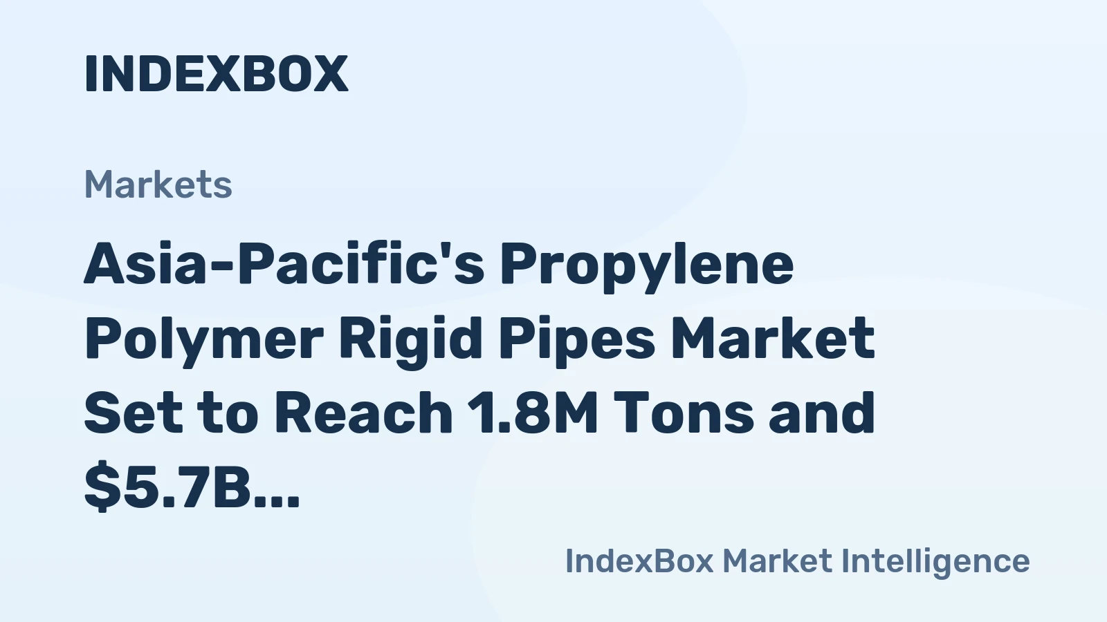 Asia-Pacific's Propylene Polymer Rigid Pipes Market Set to Reach 1.8M Tons and $5.7B by 2035