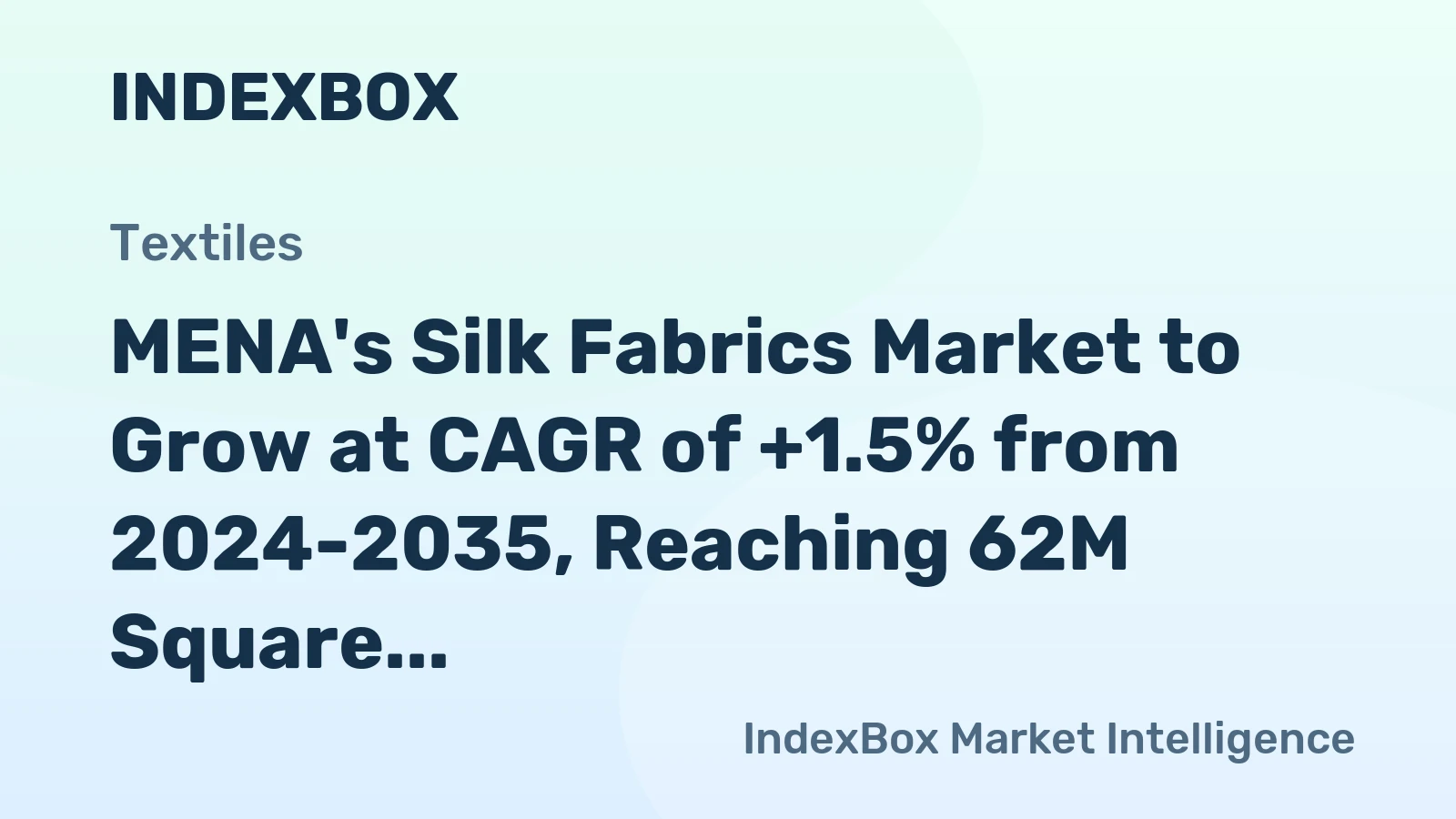 MENA's Silk Fabrics Market to Grow at CAGR of +1.5% from 2024-2035, Reaching 62M Square Meters