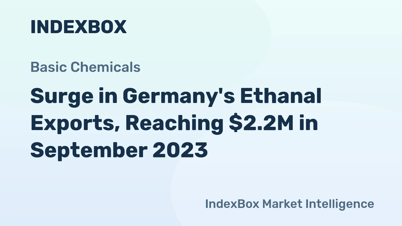 Surge in Germany's Ethanal Exports, Reaching $2.2M in September 2023