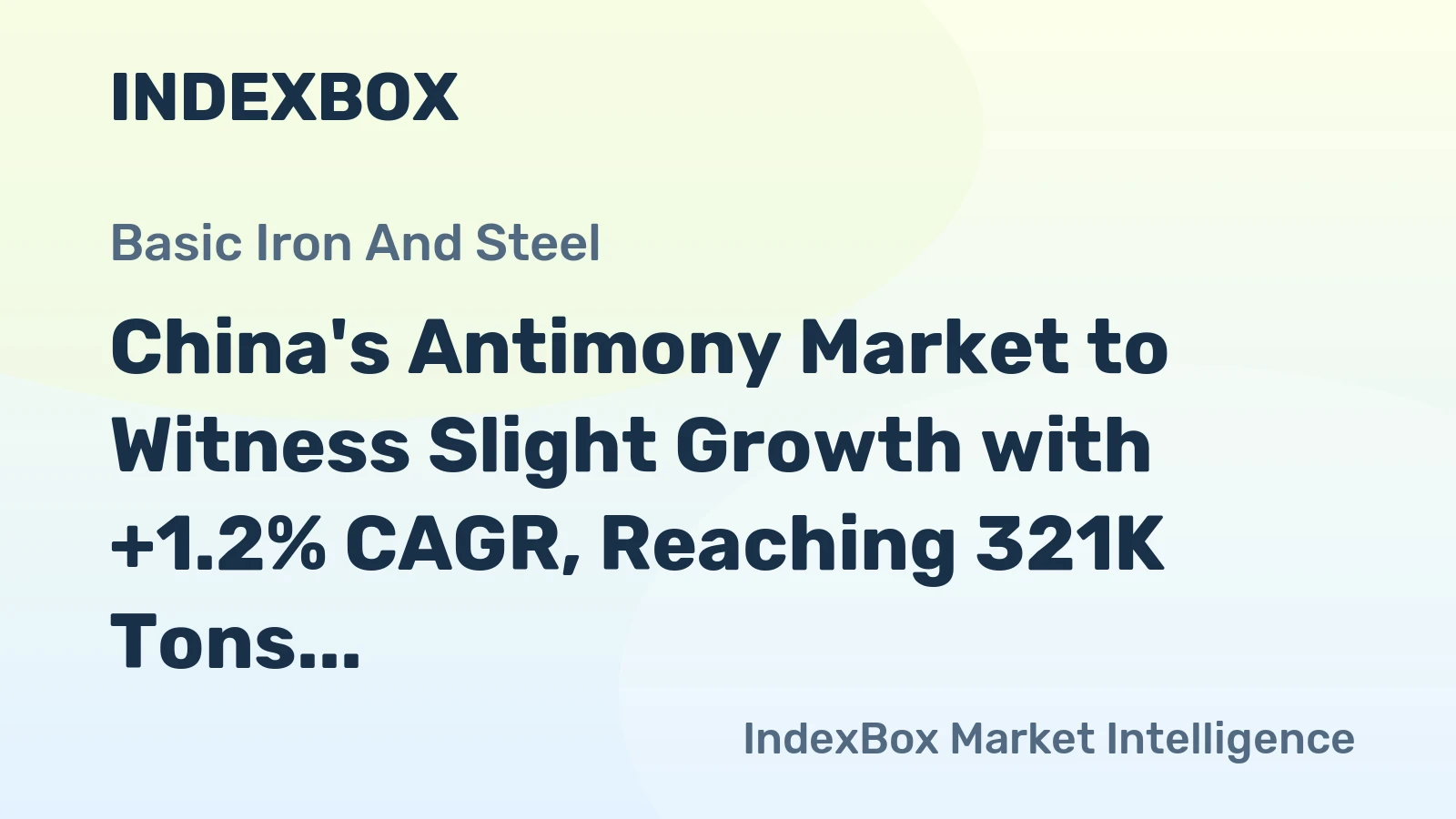 China's Antimony Market to Witness Slight Growth with +1.2% CAGR, Reaching 321K Tons by 2035