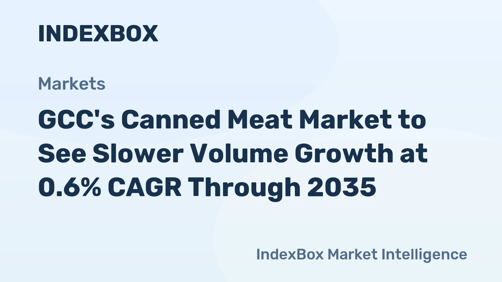 GCC's Canned Meat Market to See Slower Volume Growth at 0.6% CAGR Through 2035