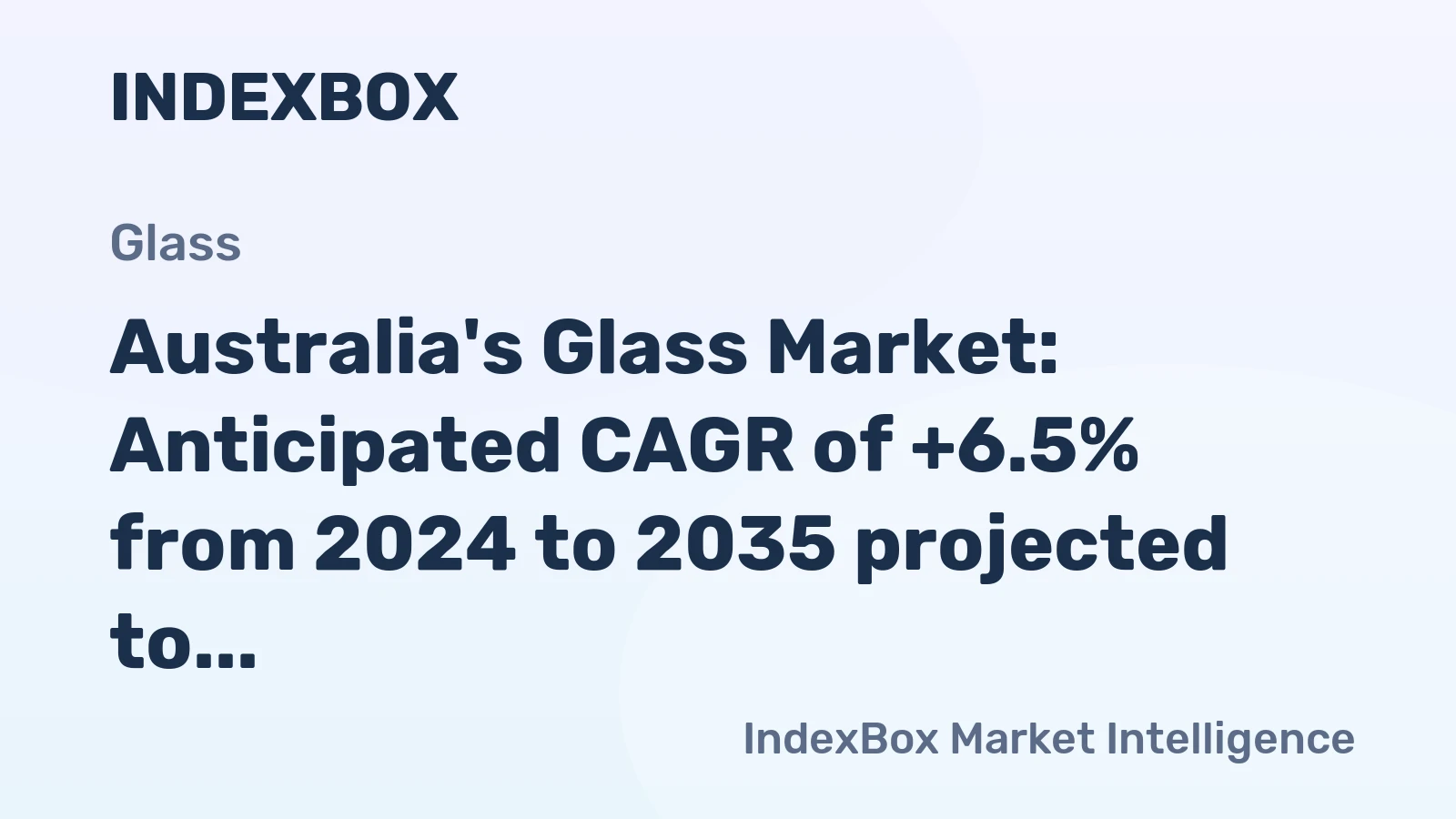 Australia's Glass Market: Anticipated CAGR of +6.5% from 2024 to 2035 projected to reach 20K tons
