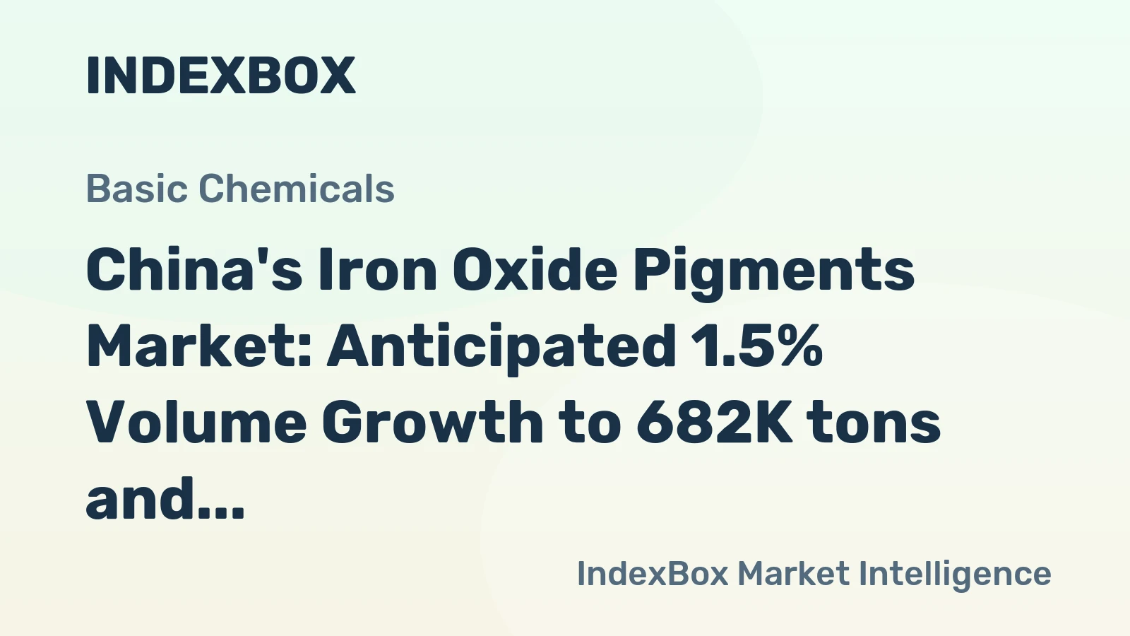 China's Iron Oxide Pigments Market: Anticipated 1.5% Volume Growth to 682K tons and 3.0% Value Growth to $934M by 2035